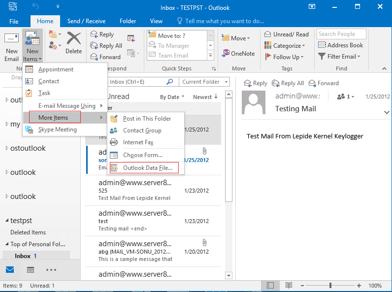 Outlook PST File Intro Create Export And Import PST File Data